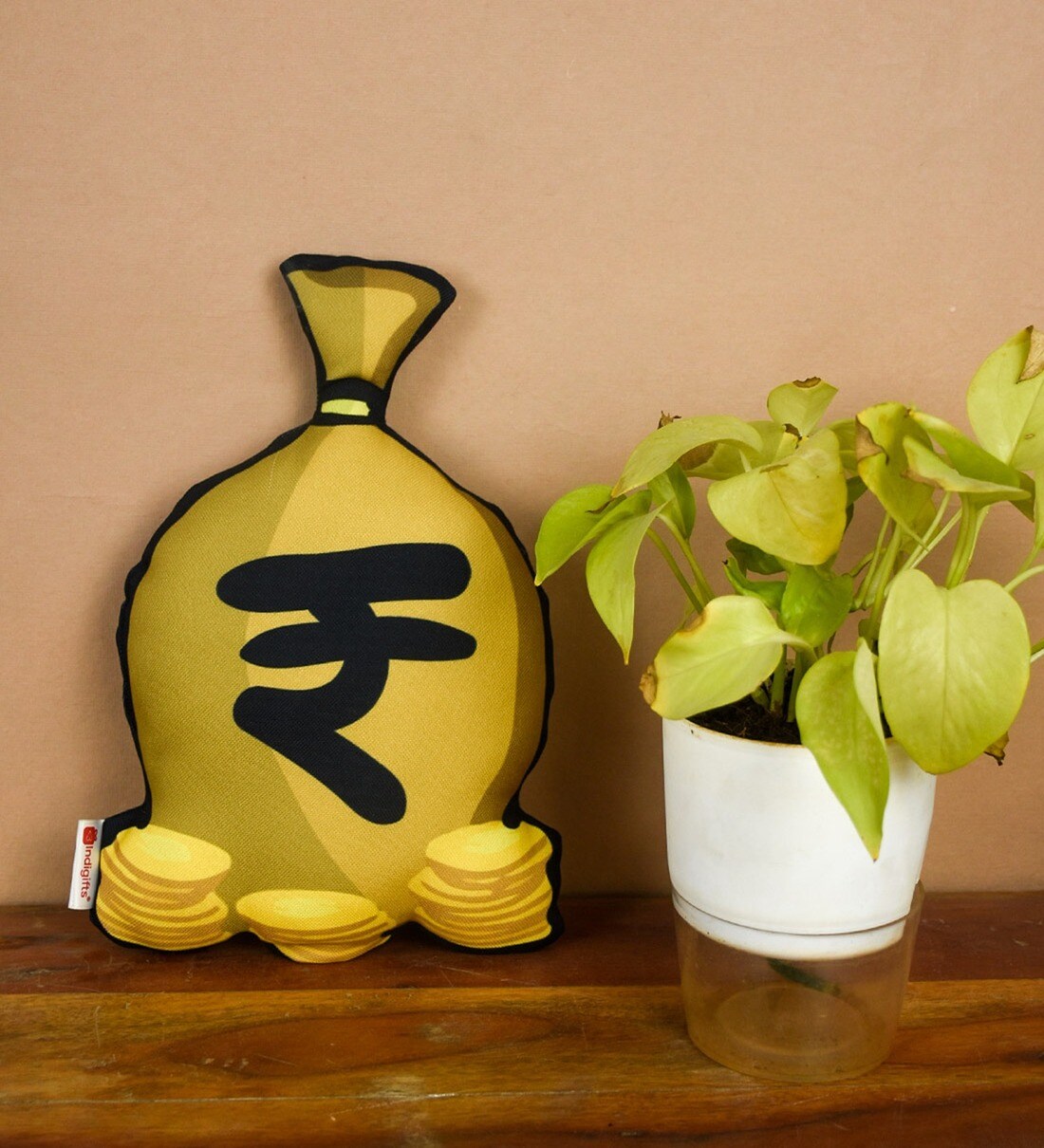 Buy Yellow Polycotton Money Shaped Cushion at 67% OFF by Indigifts ...