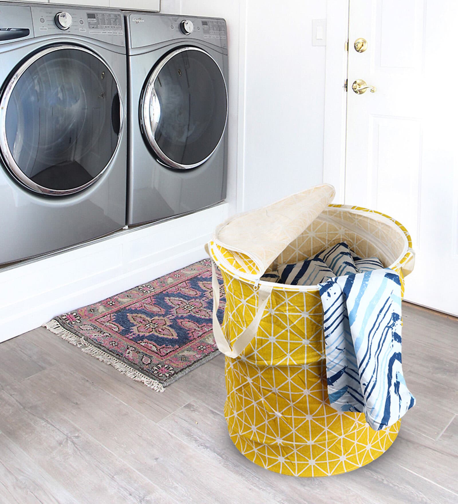 Buy Yellow Polyester Foldable 40 Litre Laundry Basket at 66% OFF by ...