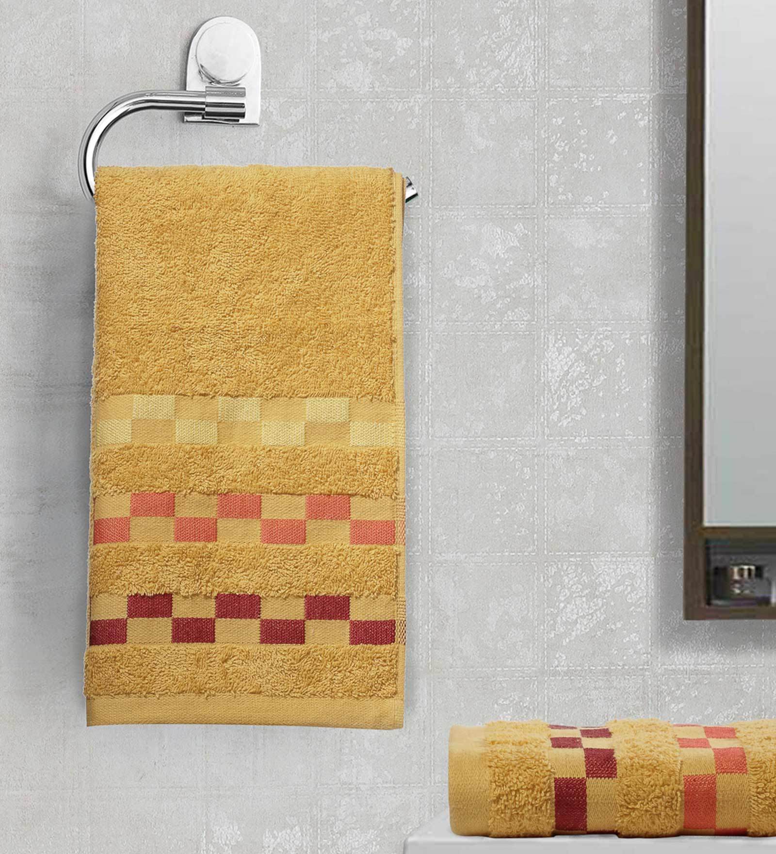 Buy Set of 2 Yellow Cotton 420 GSM Hand Towels by BIANCA at 100% OFF by ...