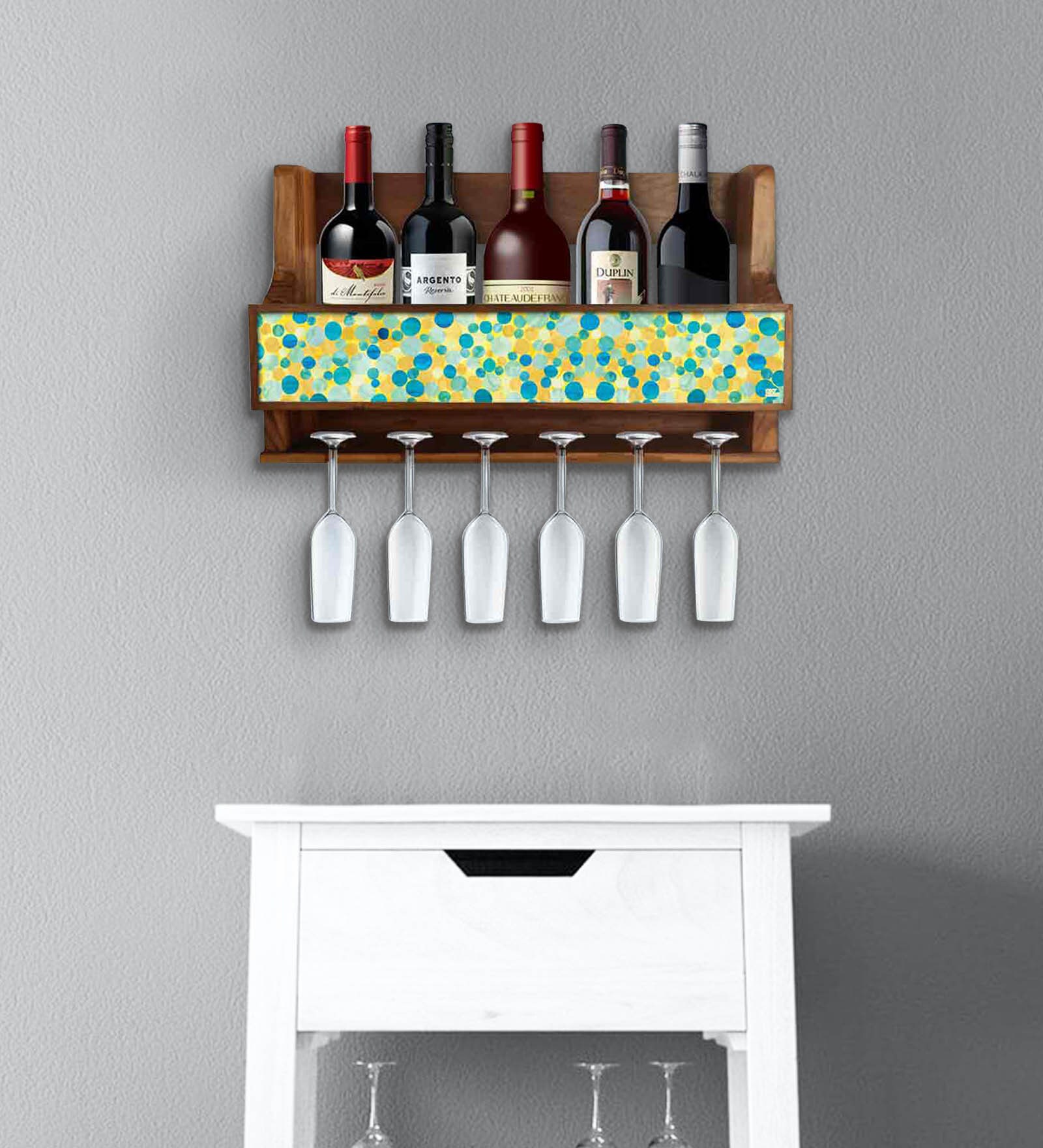 Buy Yellow Blue Wine Rack in Natural Brown Finish at 12% OFF by NUTCASE ...