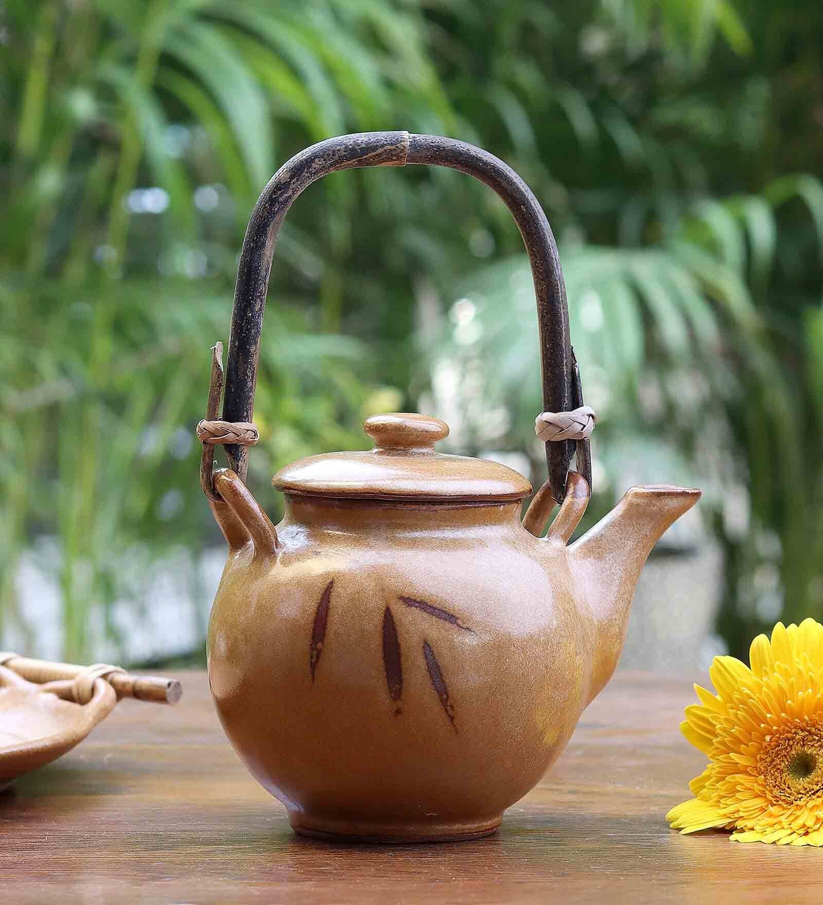 Buy Gossamer 750ml Brown Ceramic Tea Pot at 32% OFF by Nakshikathaa ...