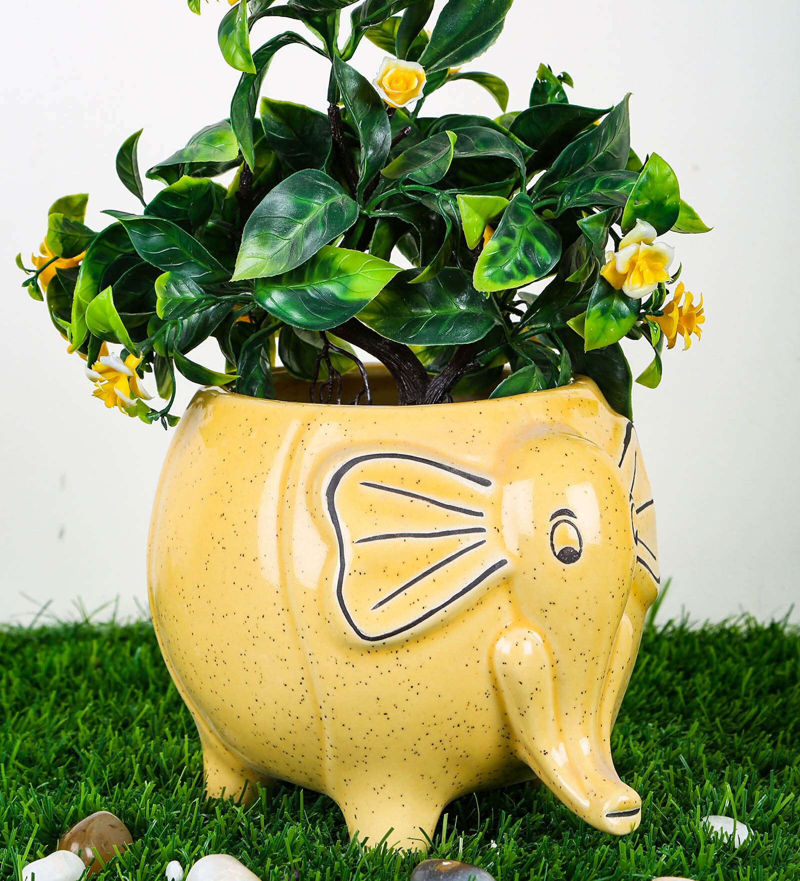 Buy Yellow Ceramic Elephant Shape Planter at 30% OFF by Justoriginals ...