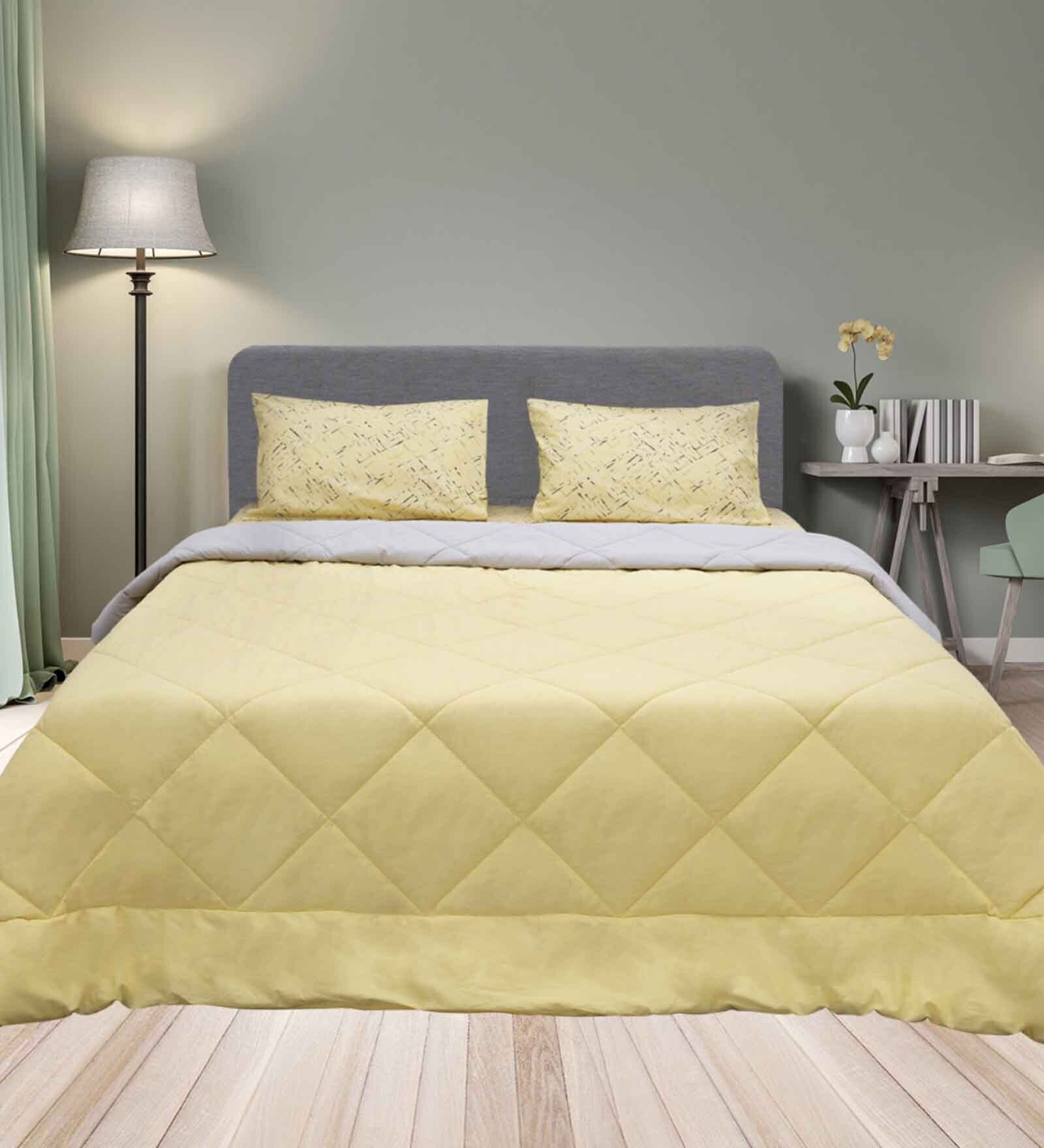Buy Yellow Cotton 150 Mild Winter Double Bed Comforter by SleepX at 50% ...