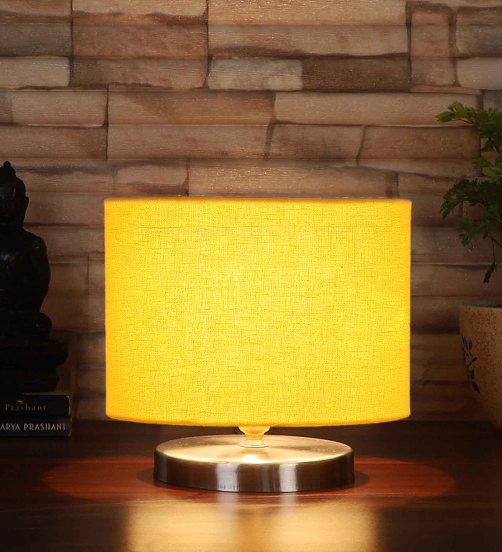 Buy Yellow Cotton table lamp with Steel Base1 at 57% OFF by New Era ...