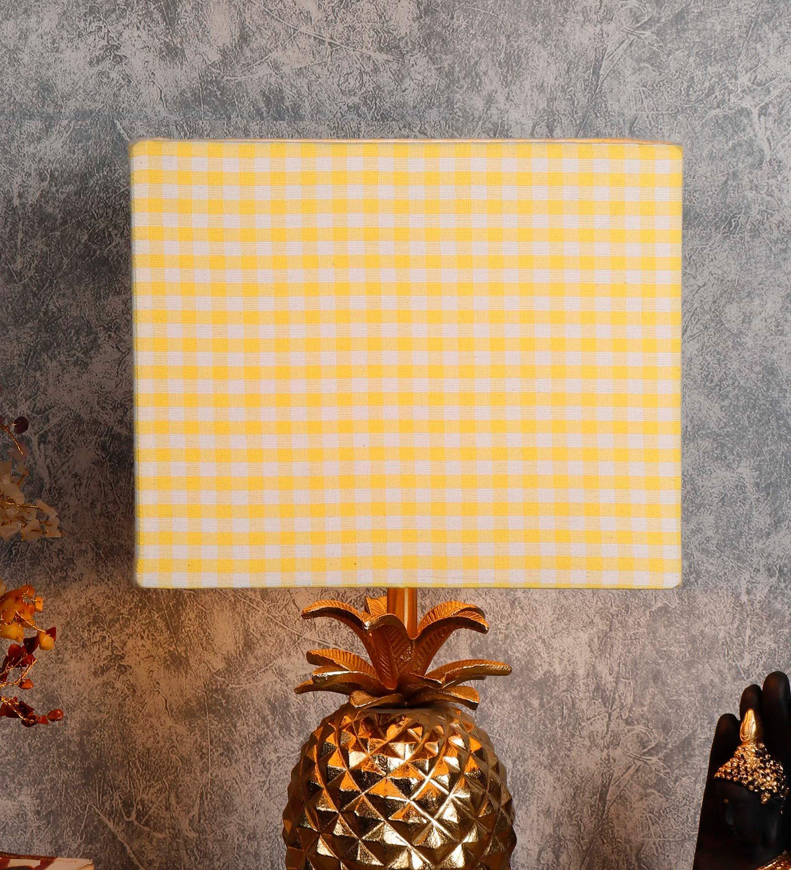 Buy Ebenezer Yellow Fabric Printed Lampshade By Grated Ginger at 27% ...