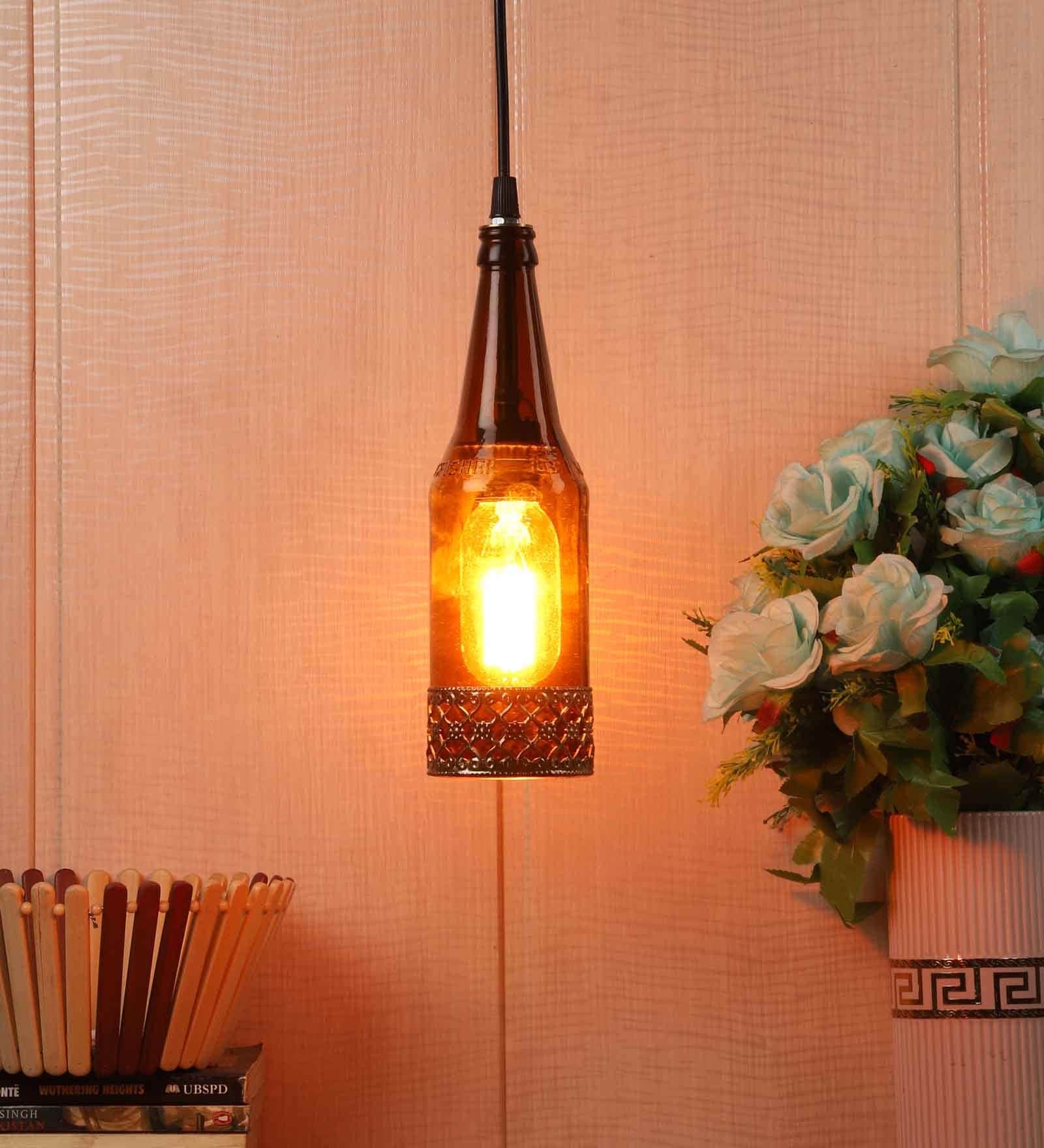 Buy Yoshihisa Yellow Glass Hanging Light at 44% OFF by Foziq | Pepperfry