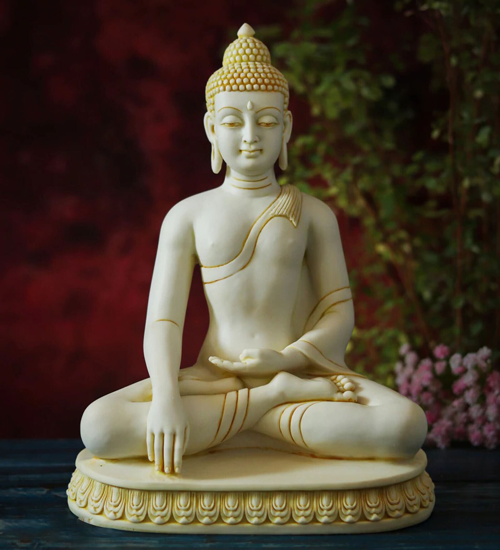 Buy Yellow Marble Dust Buddha Sculpture at 30% OFF by Yellow Verandah ...
