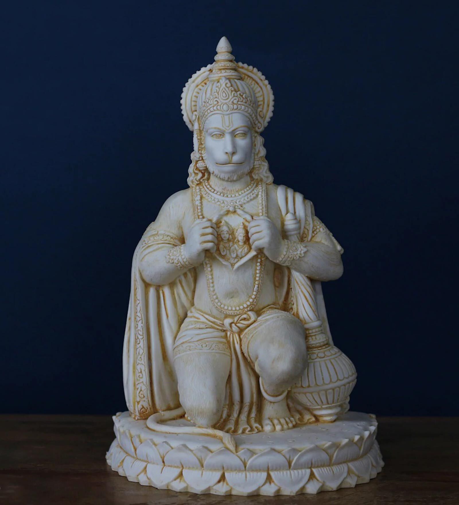 Buy Yellow Marble Dust Shri Hanuman Sculpture at 24% OFF by Yellow ...