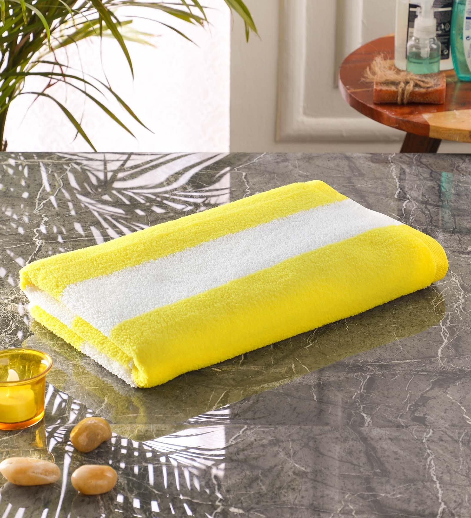 Buy Yellow Microfiber 250 GSM Bath Towel by Bathe & Soak Online ...