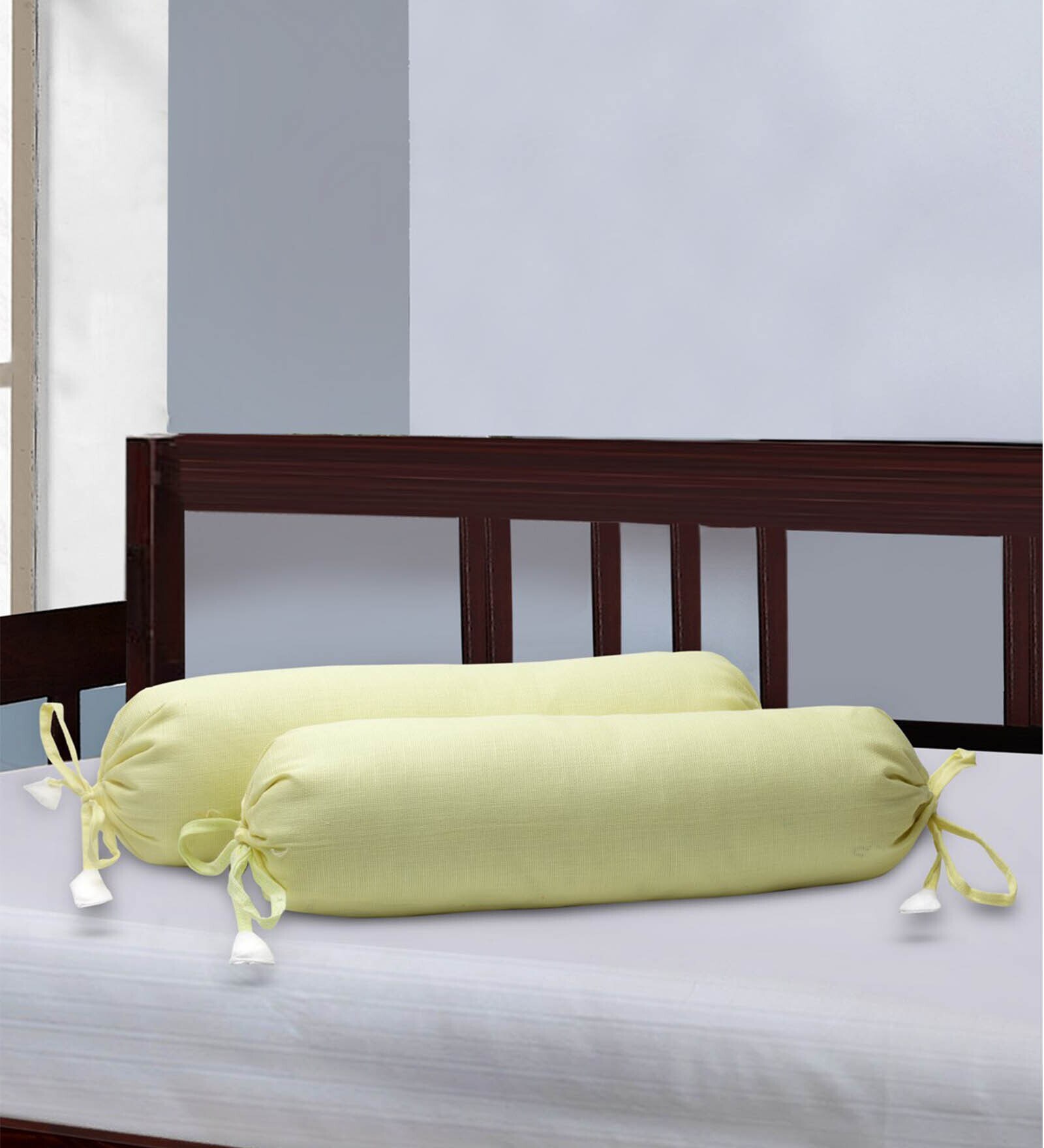 Buy Yellow Organic Baby Bolster Cover Set By THE BABY ATELIER at 100% ...