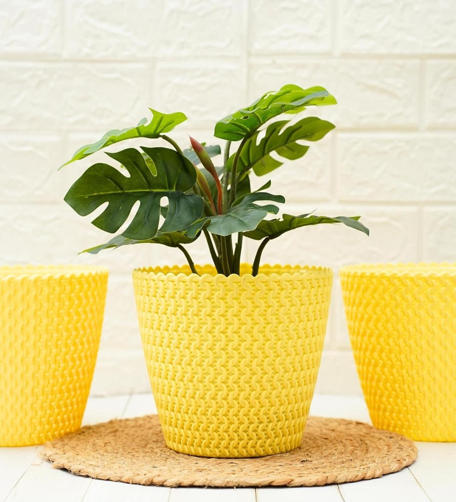 Buy Yellow Plastic (Set of 3) Desk Pots at 33% OFF by Gold Dust | Pepperfry