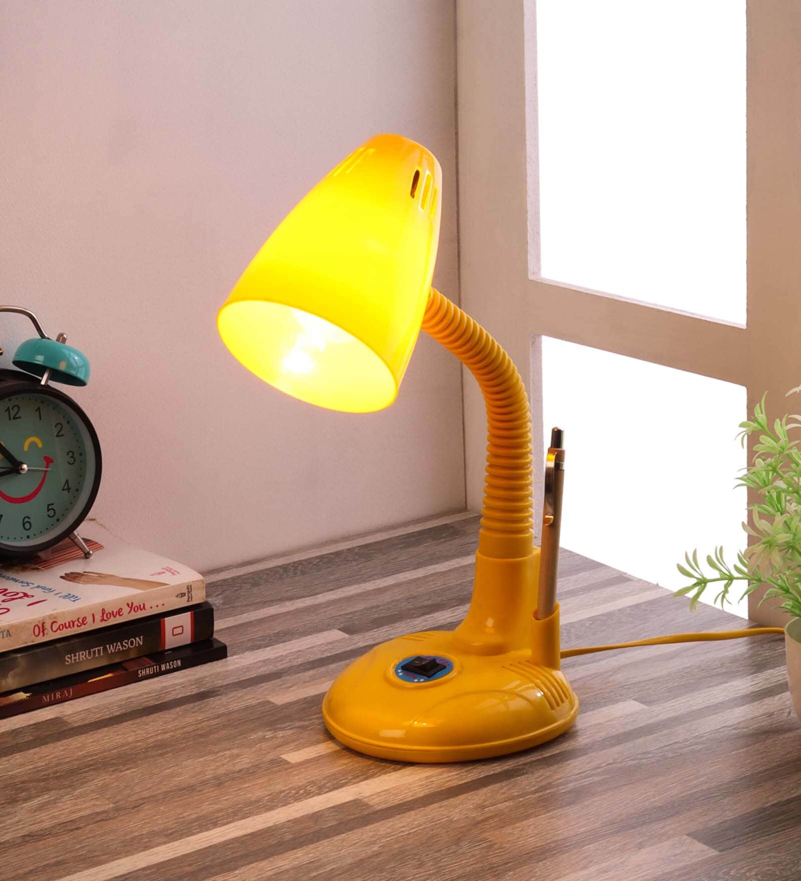Buy Yellow Pvc Shade Study Lamp With Yellow Base By Beverly Studio at ...