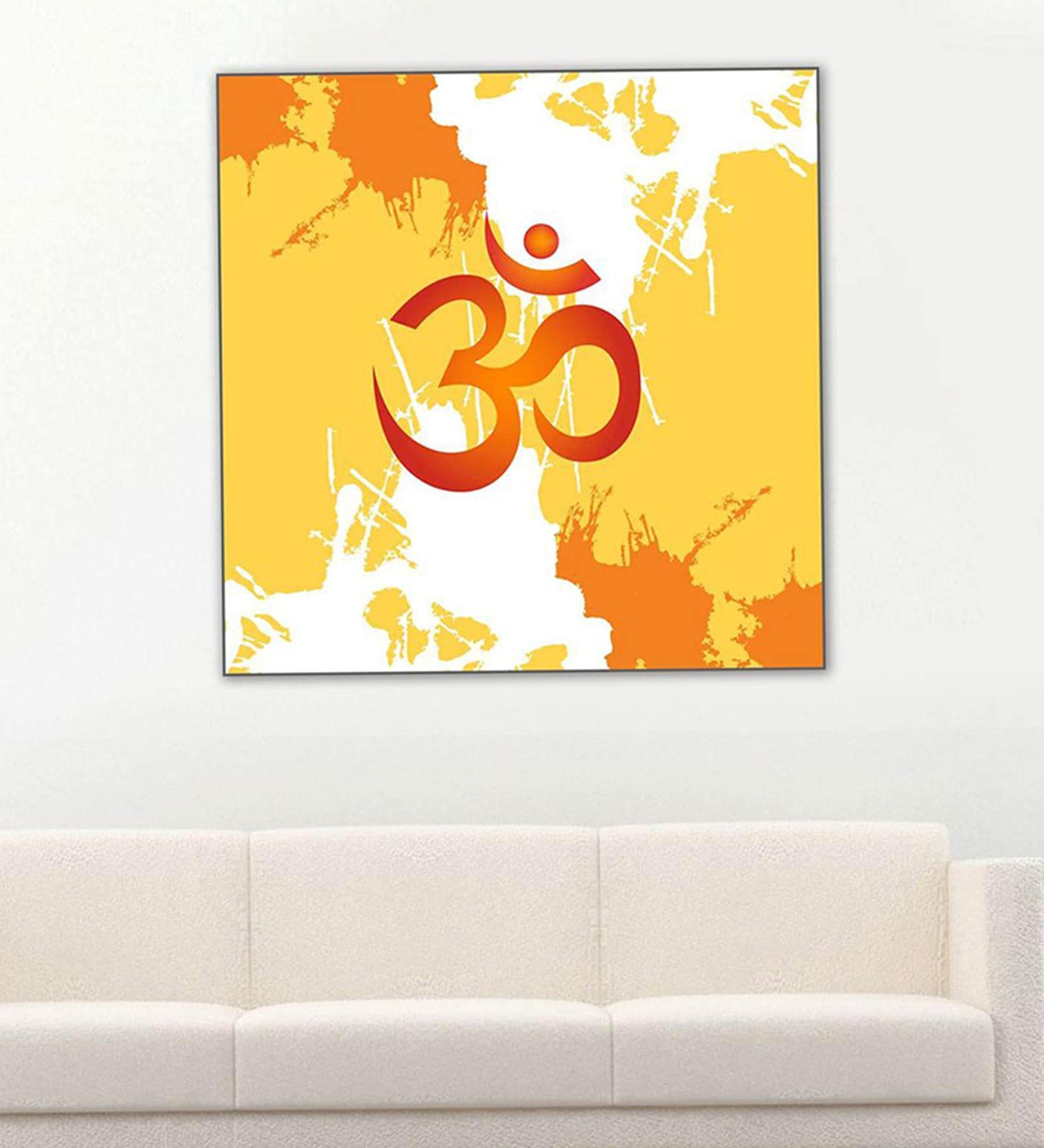 Buy Yellow Wooden Framed Printed OHM Sign and Symbol Canvas Art Print ...