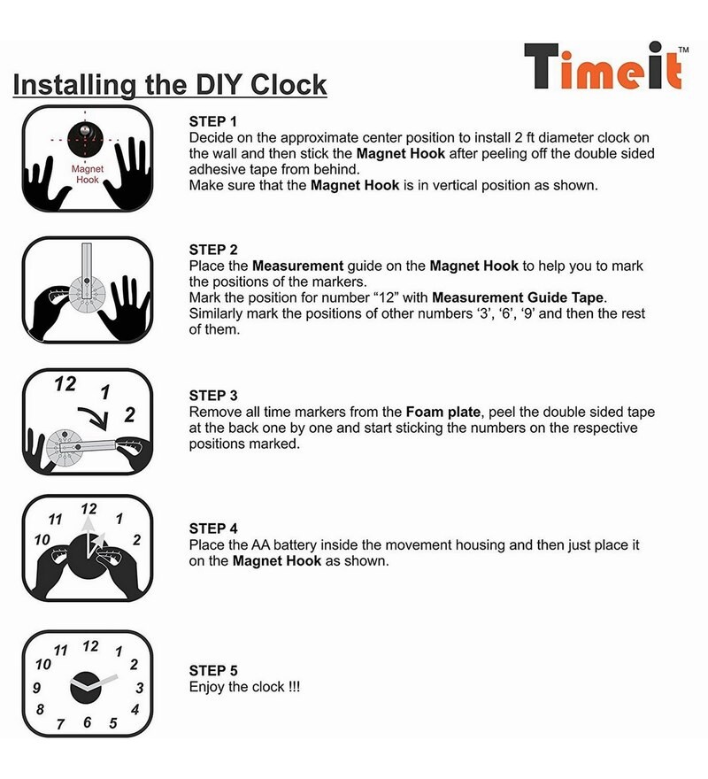 Buy Black & Yellow Plastic Analog Wall Clock by Timeit Online - Novelty ...