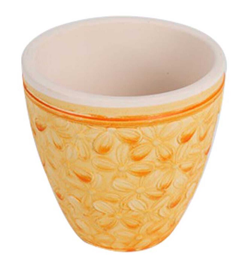 Buy Yellow Ceramic Table Planter By Market 99 Online - Desk Pots - Pots ...