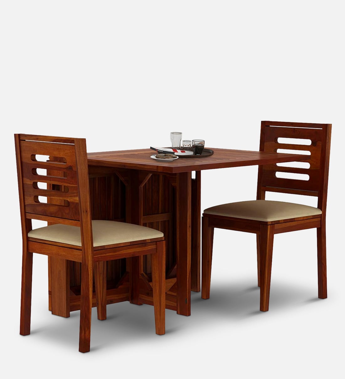 Buy Yolvo 2 Seater Folding Dining Set in Teak Finish at 10% OFF by ...