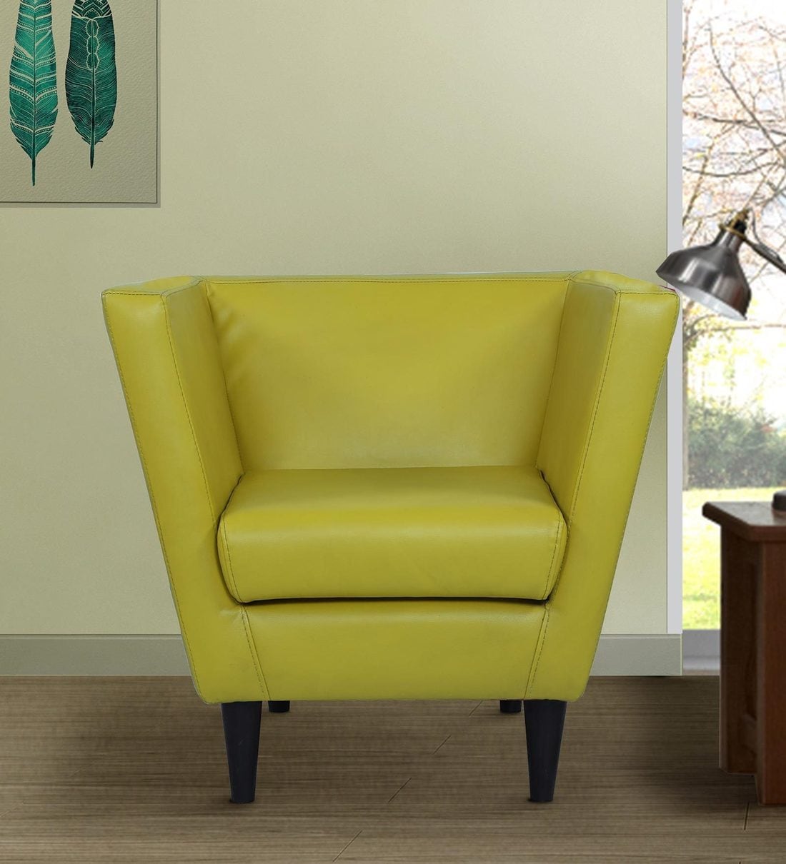 Buy Yonko Lounge Chair in Yellow Colour by Vittoria Online - Low Back ...