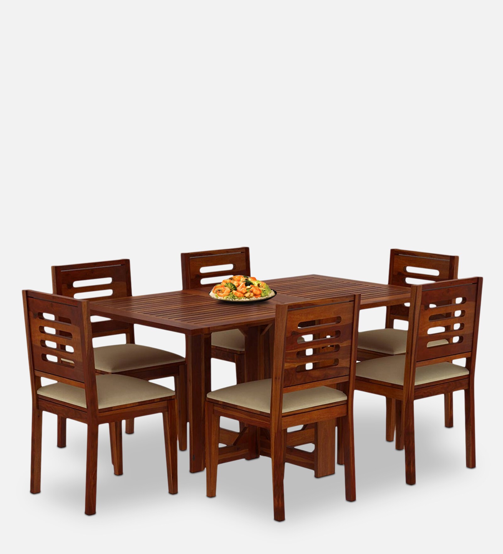Buy Yorland 6 Seater Dining Table Set in Teak Colour at 4% OFF by ...