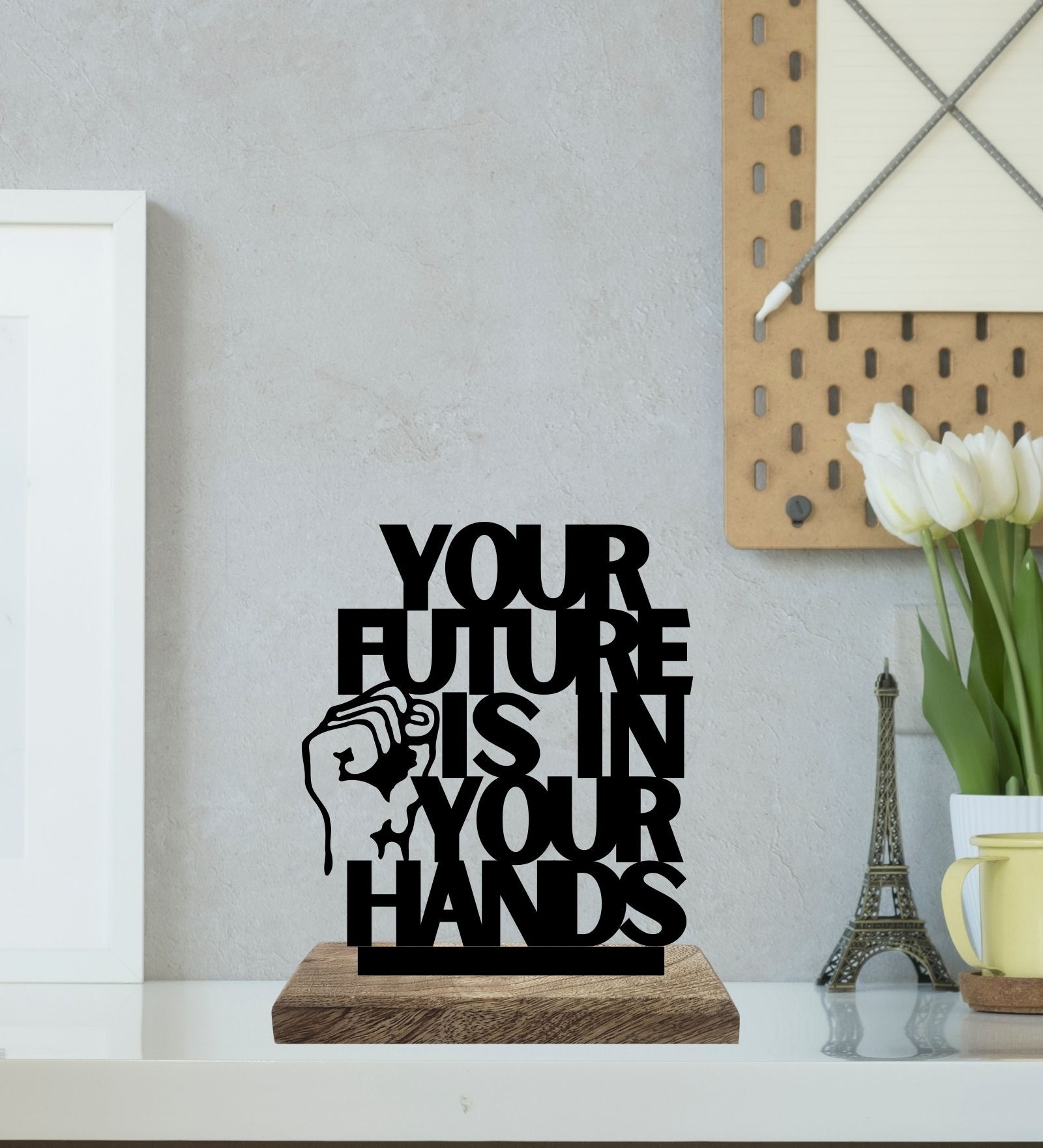 Buy Your Future Is In Your Hands Black Mango Wood & Iron Showpiece at 7 ...