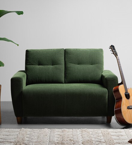 Buy Yolo Fabric 3 Seater Sofa in Avocado Green Colour by Sleepyhead ...