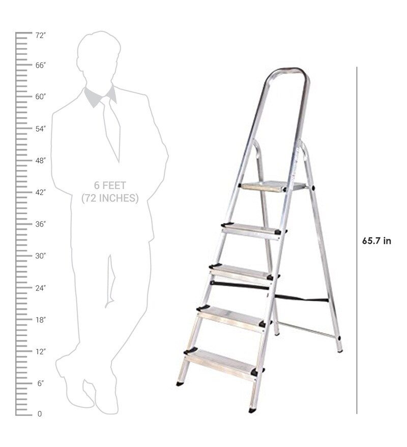 Buy Youngman Classic Aluminium 5 Steps 5.5 FT Ladder Online - Step ...