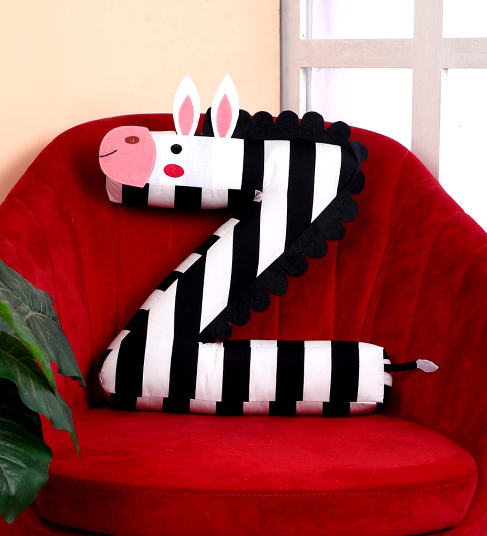 Buy Black & White Cotton Z Alphabet Zebra Shaped Pillow at 68% OFF by ...
