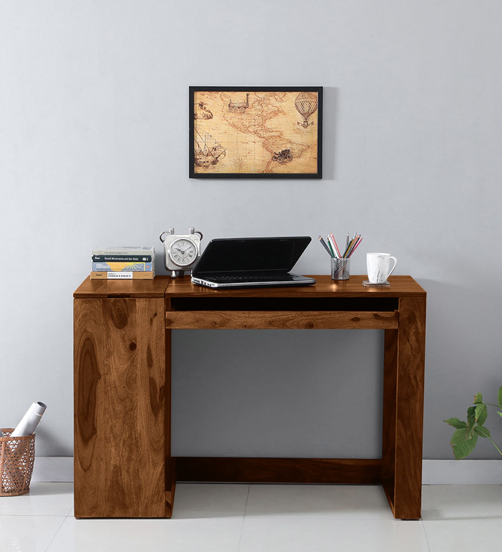 Buy Zagreb Sheesham Wood Writing Table In Provincial Teak Finish at 30% ...