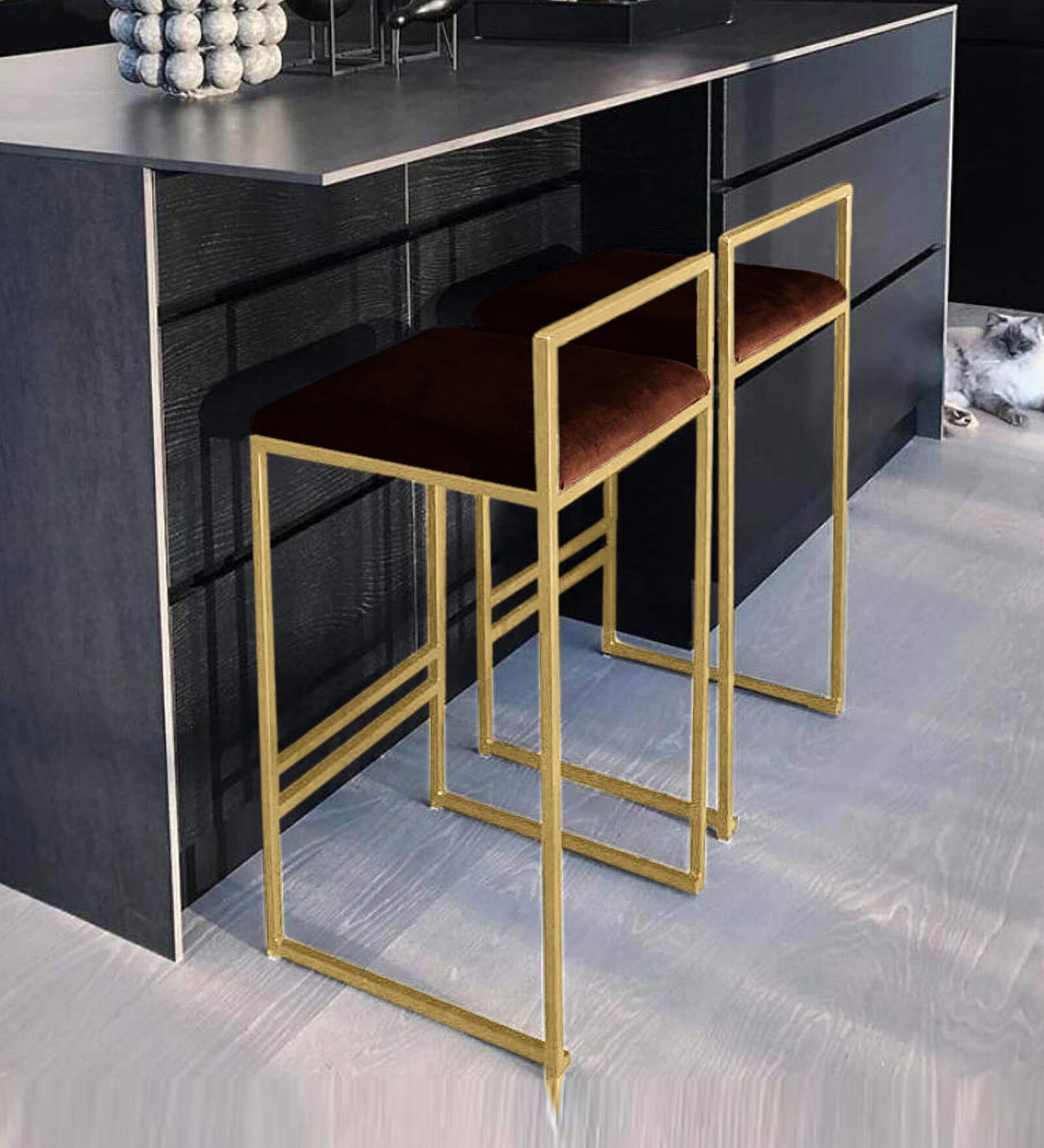 Buy Zavier High back Bar Stool In Brown Colour at 51% OFF by Workspace by Azazo | Pepperfry