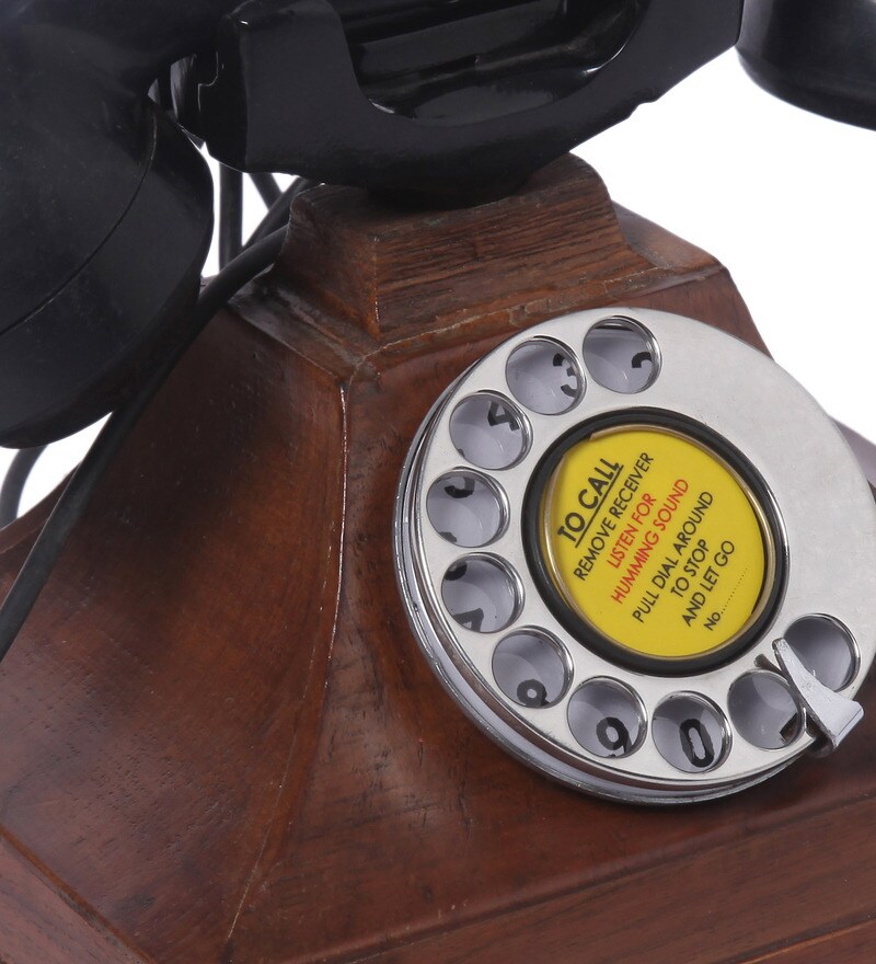 Buy Zahab Brown Wood Antique Maharaja Pyramid Telephone Online - Retro ...