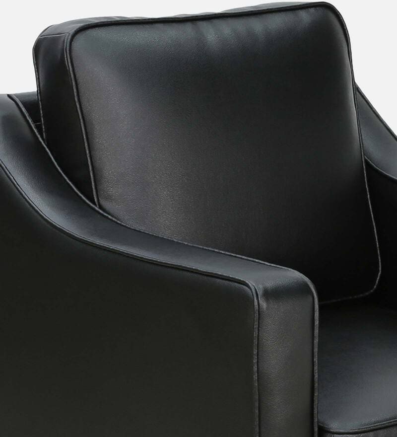 Buy Zakariah Leatherette 1 Seater Sofa in Matte Black Colour Online ...