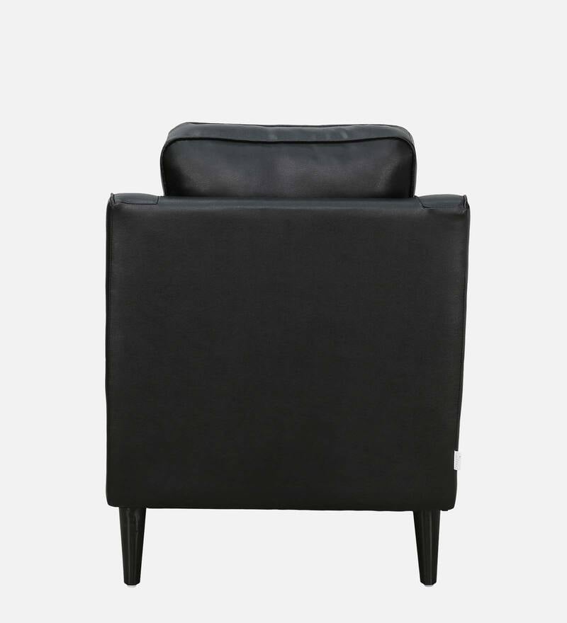Buy Zakariah Leatherette 1 Seater Sofa in Matte Black Colour Online ...