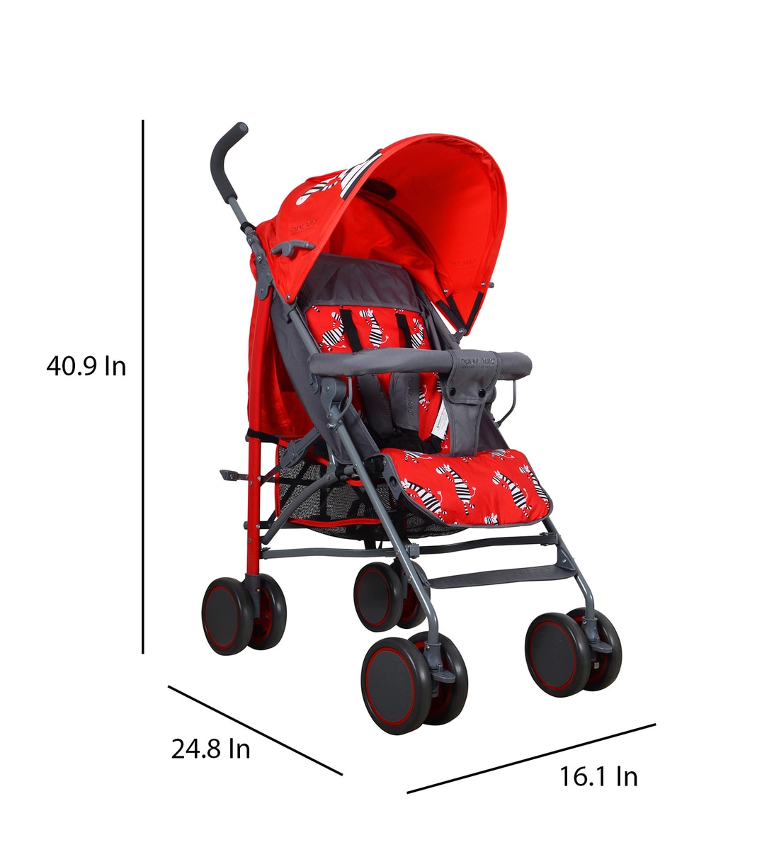 Buy Zebbie Baby Stroller with Canopy in Red Colour by Polka Tots Online ...