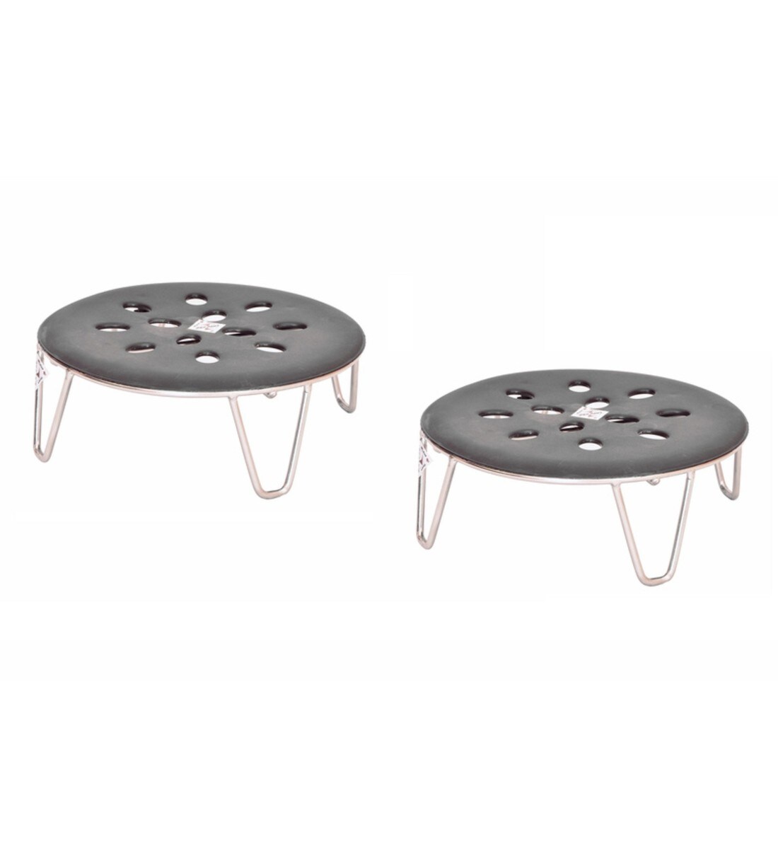 Buy Stainless Steel Black 0.4Ft Bath Stool, Set of 2 by Zecado Online ...