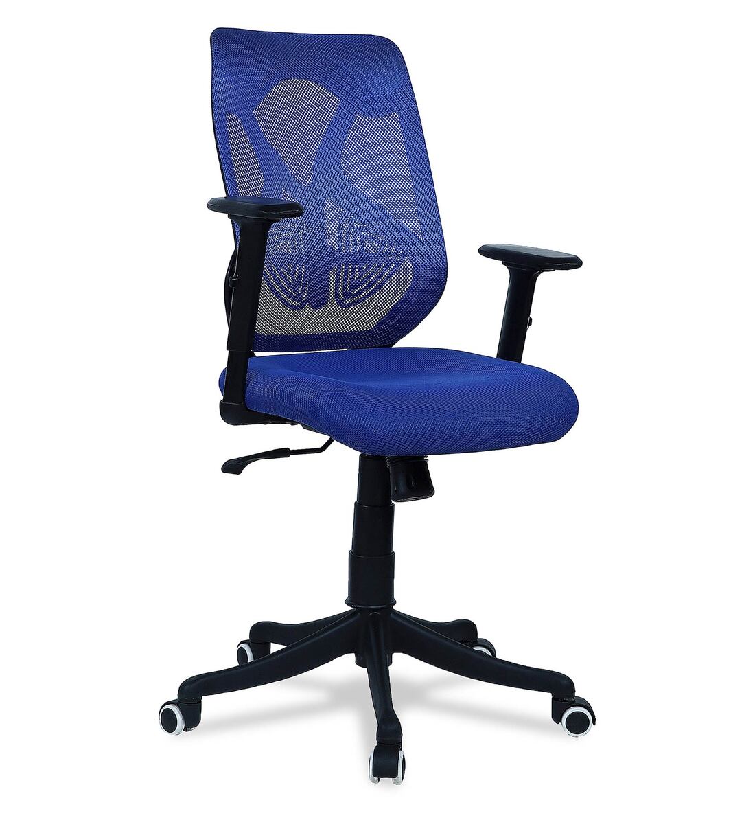 Buy Zeeyan Mid Back Ergonomic Chair In Blue Colour By Furniturstation ...