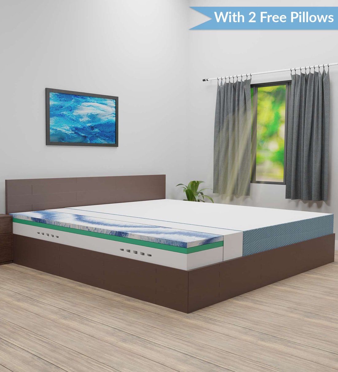 Buy Zen Memory Foam 10 Inch Single Size Mattress(With 1 Free Memory ...