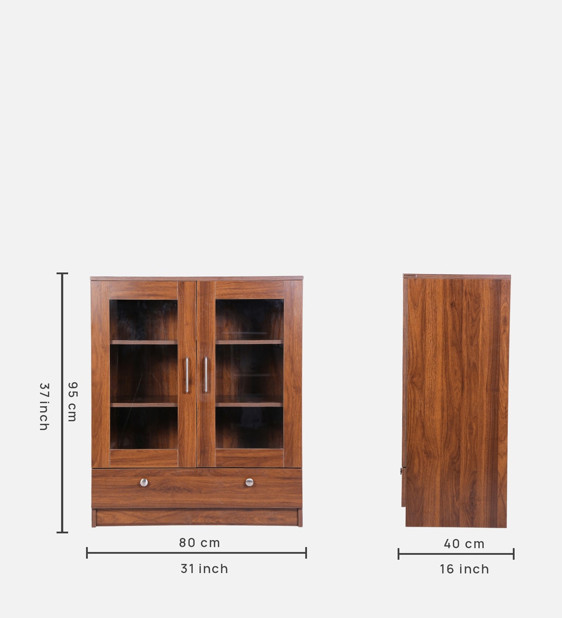 Buy Zenith 3 Tier Cabinet in Columbian Walnut Finish by GUDSMITH Online ...