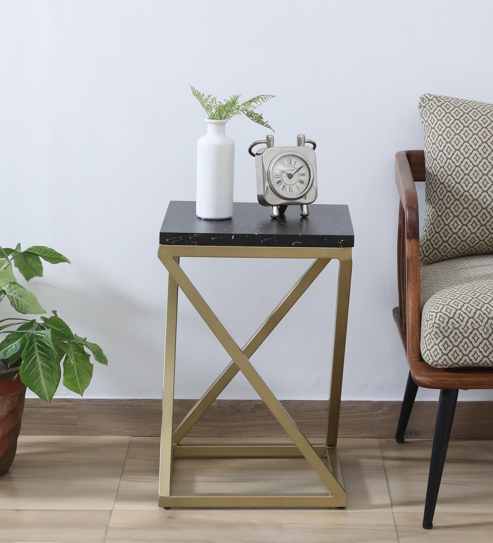 Buy Zee Metal End Table in Black & Gold Finish at 30% OFF by Flywood ...