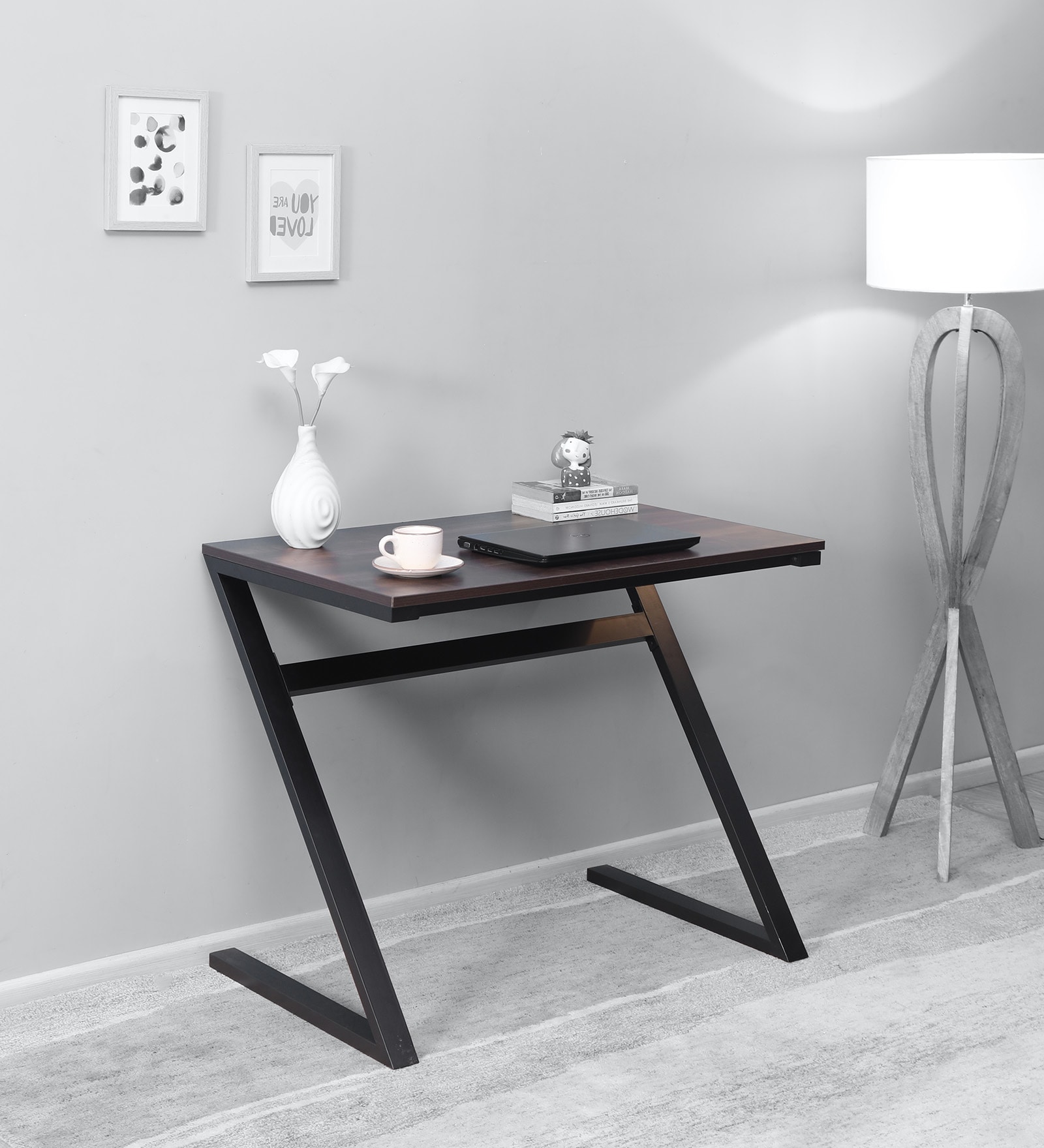Buy Zen Metal Writing Table in Walnut & White Finish at 9% OFF by ...