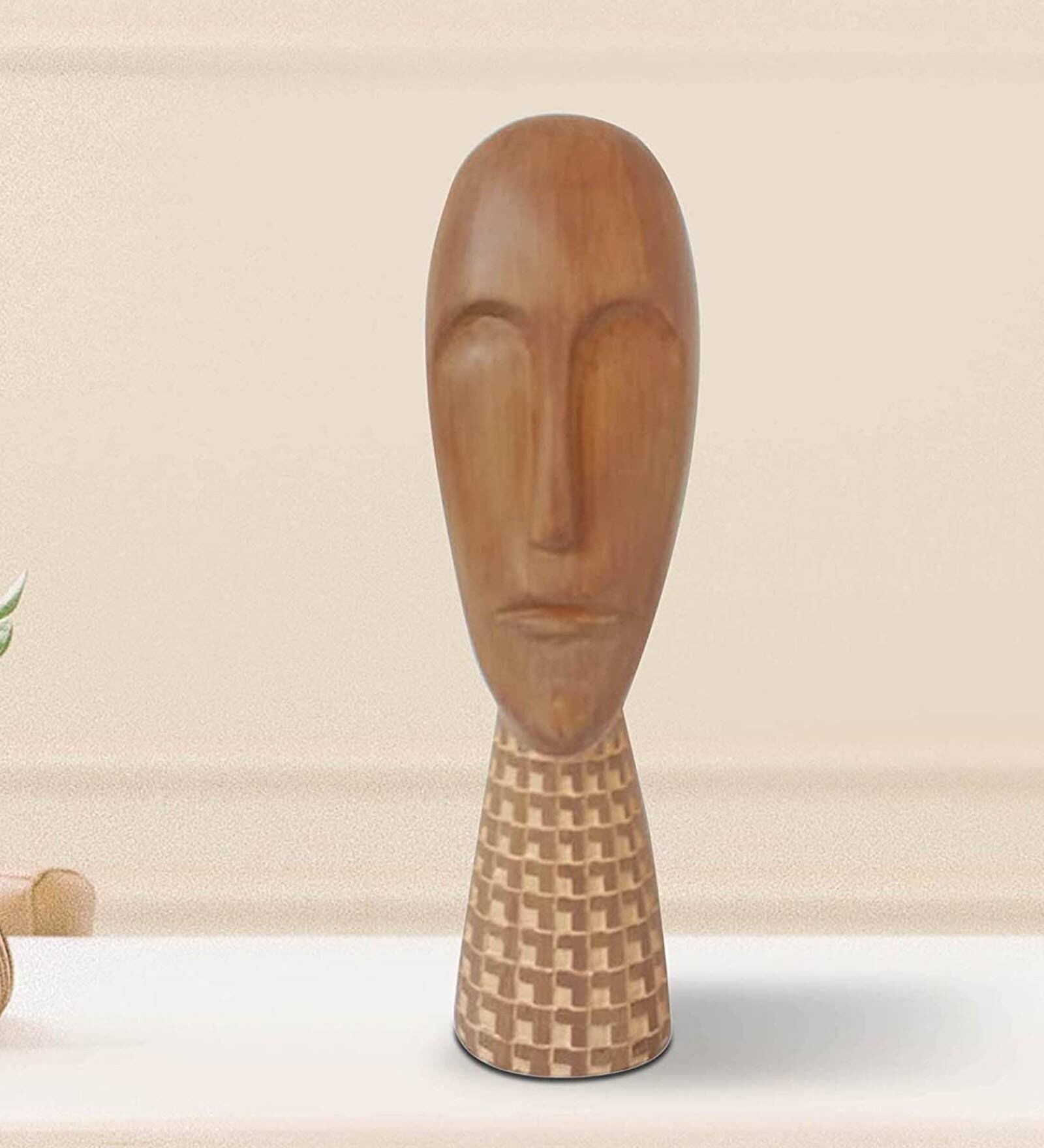 Buy Zenith Face Brown Colour Polyresin Human Figurine by HomeTown ...