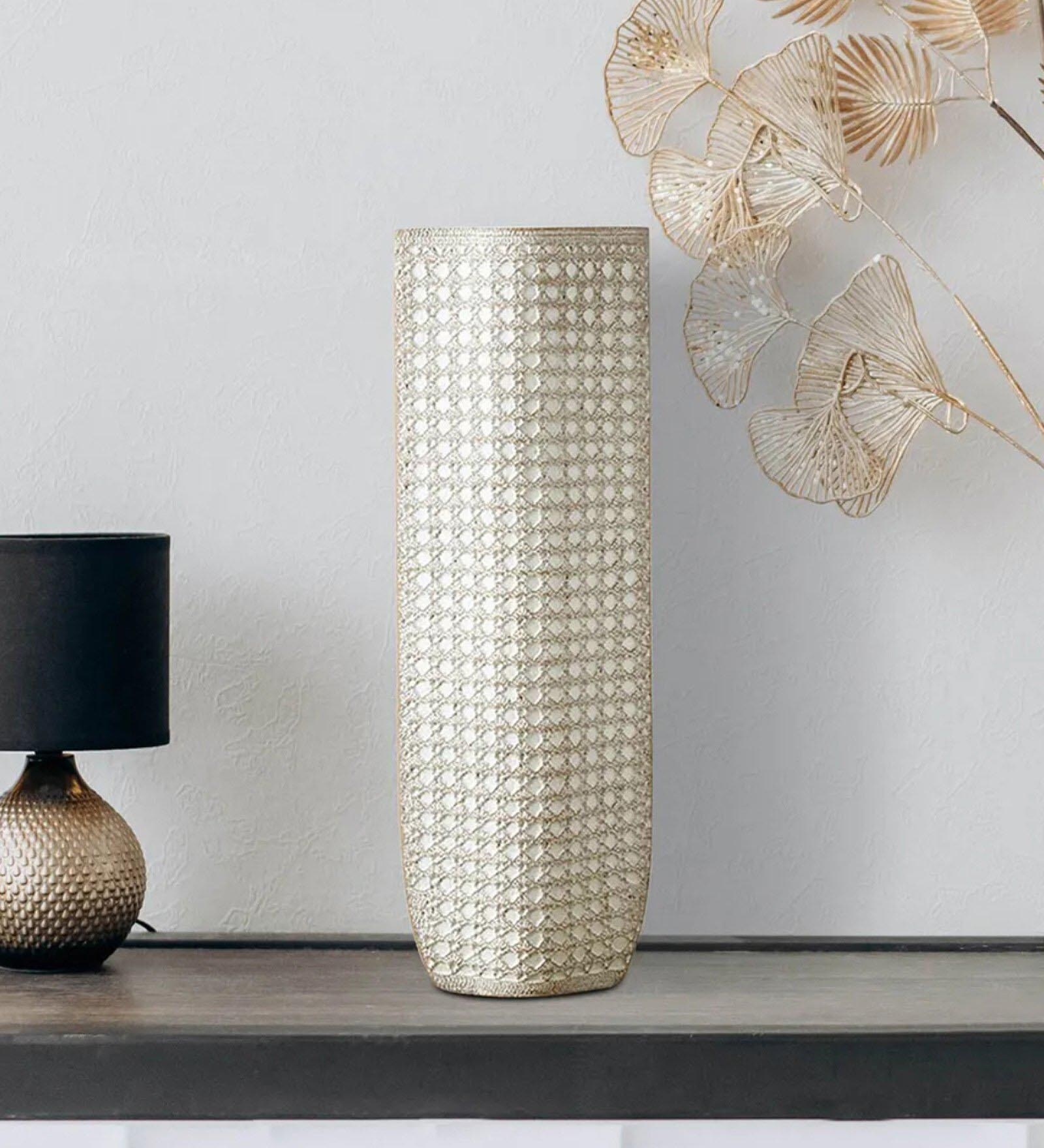 Buy Zenith Tumbler White Colour Polyresin Table Vase by HomeTown Online ...