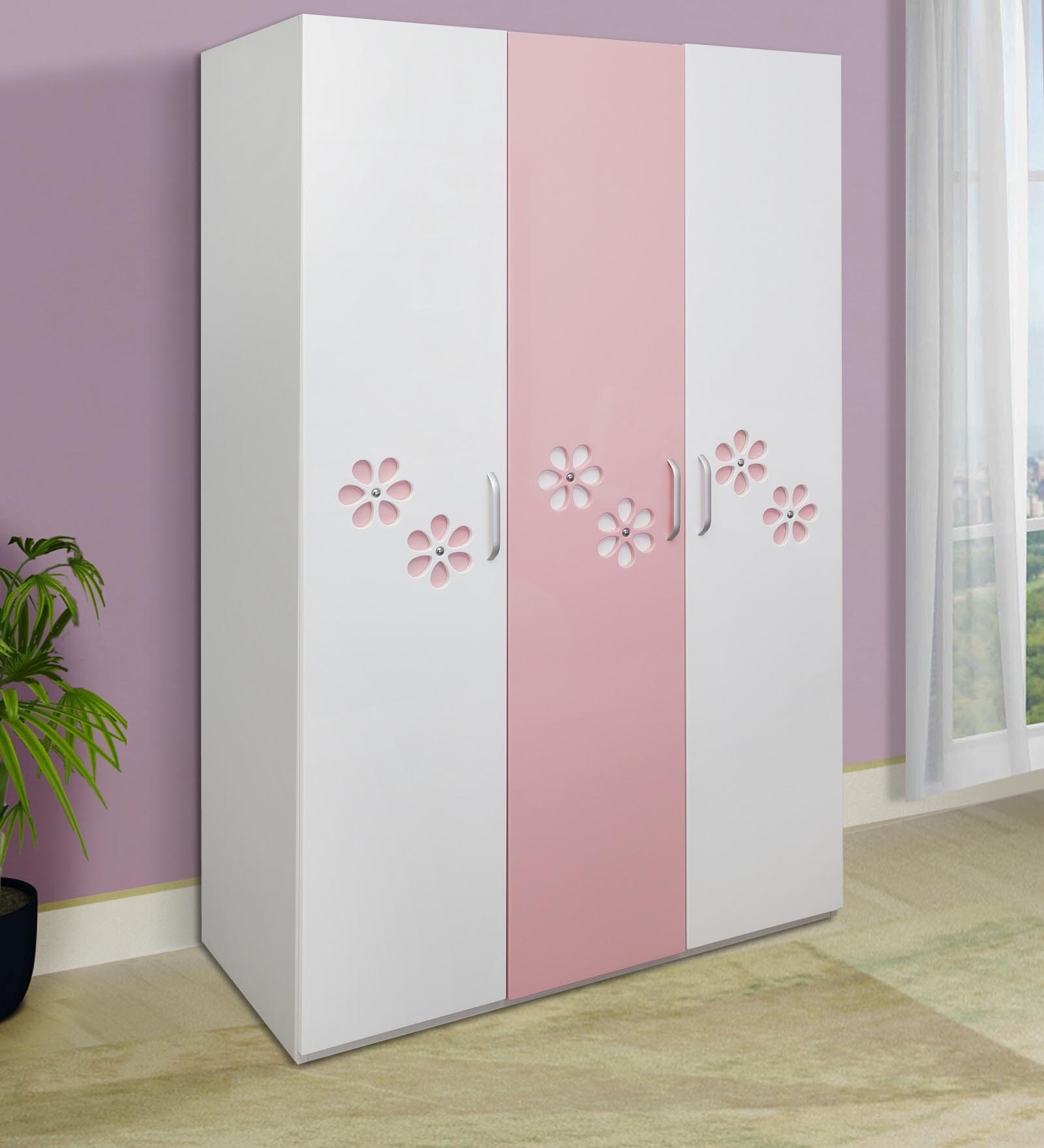 Buy Zest Kids 3 Door Wardrobe in Pink Finish at 10% OFF by Alex Daisy ...