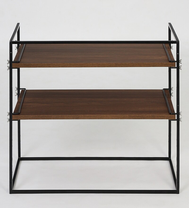 Buy Zen Metal Portable Table in Black & Brown Finish by Fitizen Online ...