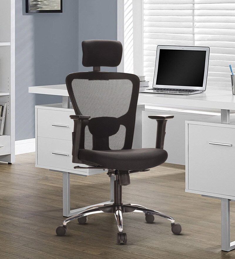 Buy Zenith Pro Breathable Mesh Ergonomic Chair in Black Colour by ...