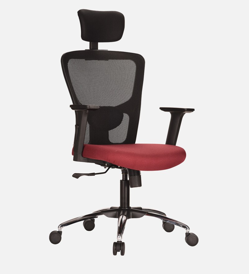 Buy Zenith HB Pro High Back Ergonomic Office Chair in Maroon Colour by ...