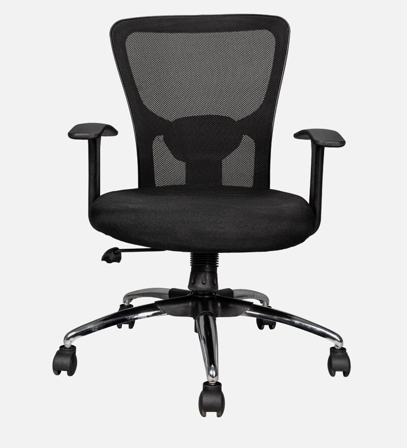 Buy Zenith Mid Back Ergonomic Office Chair in Black Colour by Teal ...