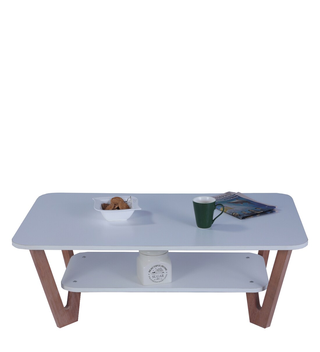 Buy Zidane Coffee Table in Frosty White Colour Online - Contemporary ...