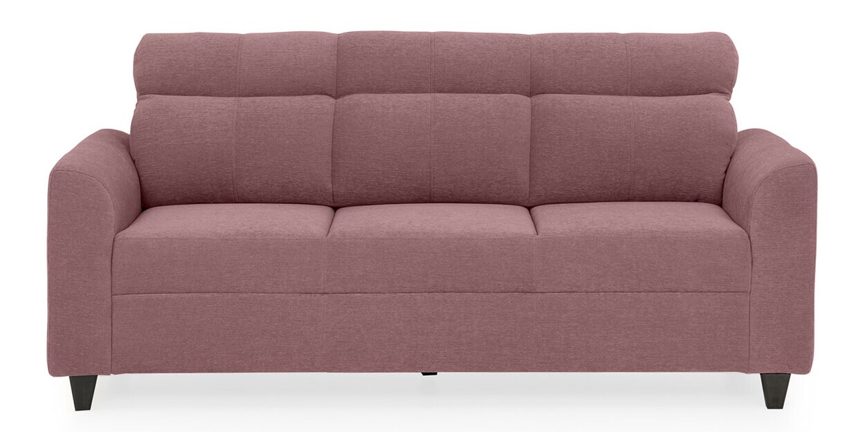 Buy Zivo Fabric 3 Seater Sofa in Dusky Pink Colour by Duroflex Online ...