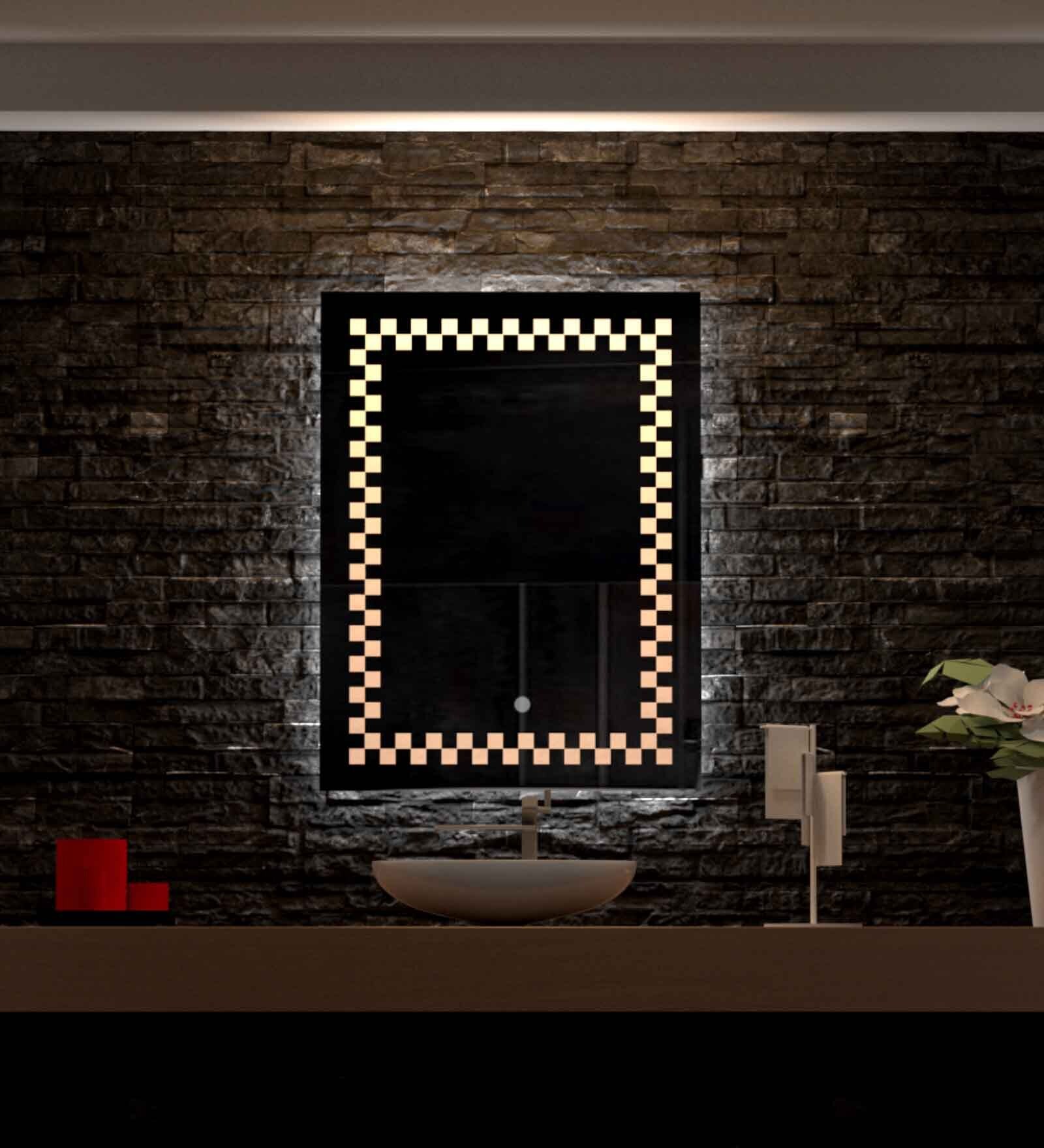 Buy Zigzag Multicolour Glass Led Wall Mirror at 15% OFF by TAKHZIN ...