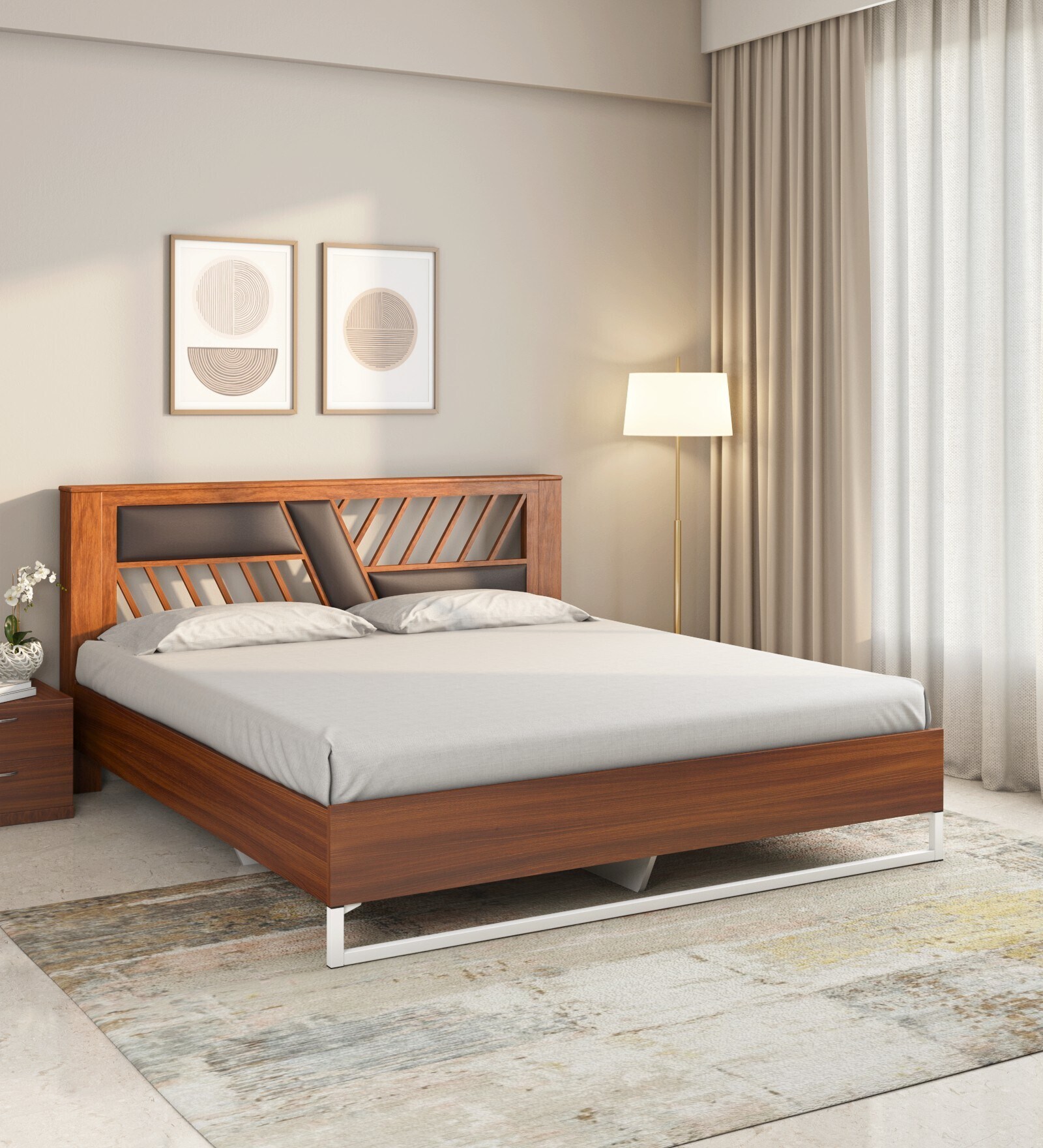 Buy Zion Meta Queen Size Bed in Walnut Finish at 51% OFF by Nilkamal ...