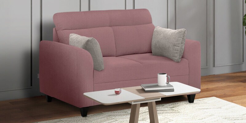 Buy Zivo Fabric 2 Seater Sofa in Dusky Pink Colour by Duroflex Online ...